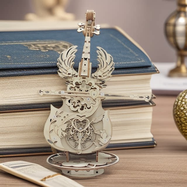 Secret handmade music box cello wooden assembly model 3D three ...