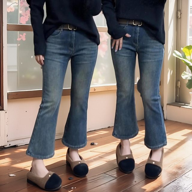 Retro -old fashion micro -pants 2024 autumn and winter new models plus ...