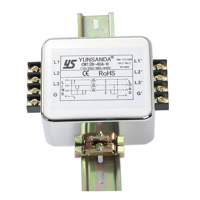 Taiwan Yunsanda guide 380V power filter three-phase four-line CW12C-30A-R anti-interference