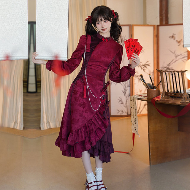 Withpuji original design Chinese style new Chinese velvet ruffled ...