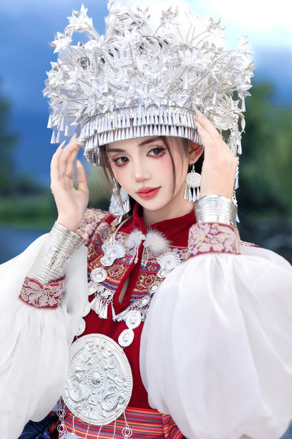 Miao costume Tujia ethnic minority travel photography Miaojiang girl ...