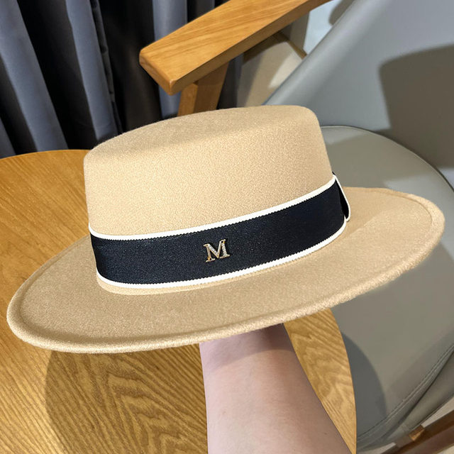 European and American retro M-label top hat spring and autumn fashion ...