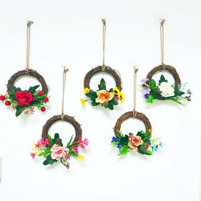 Rural Wind Fake Flower Hanging Flower Ring Wall Wall Wall Ring Circle ...