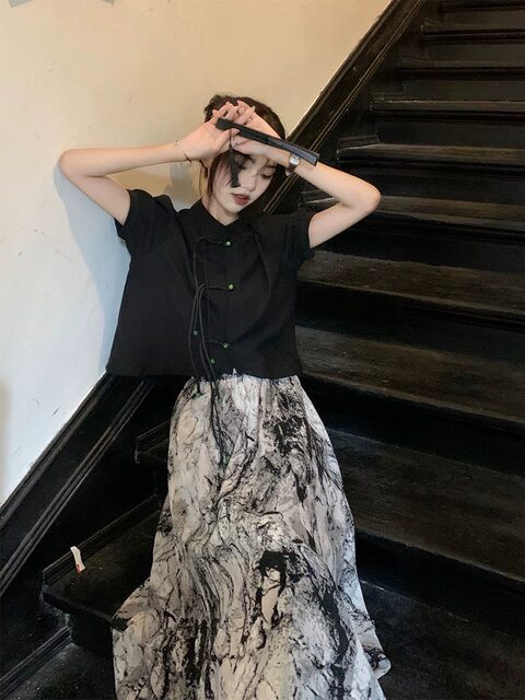 Ink and wash tea clothes, Chinese style, new Chinese style dress for ...