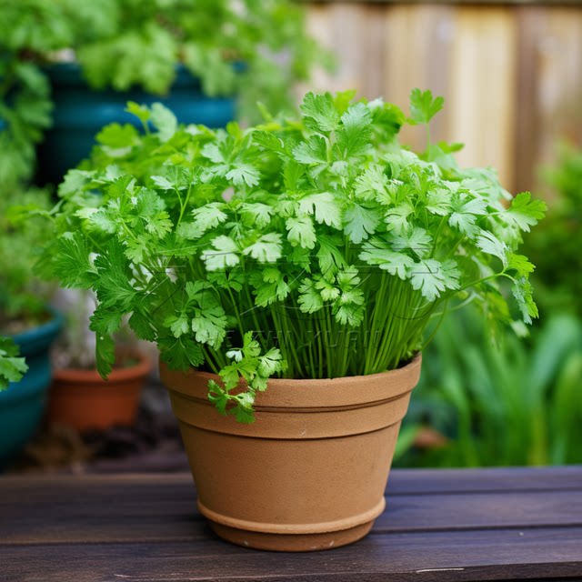 Farmhouse small-leaf coriander seed seedlings spring, summer, autumn ...