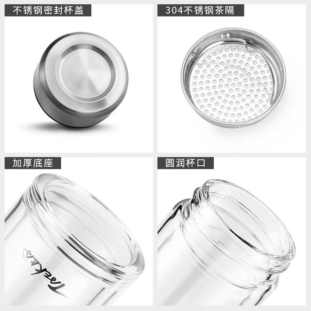 Glass Cup Water Cup Men's Tea Cup 2024 New heat and explosion -proof large capacity double ...