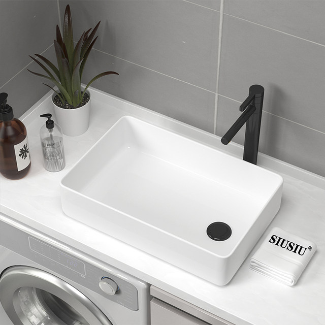 Side sink above counter basin ceramic partial mouth wash basin washing ...