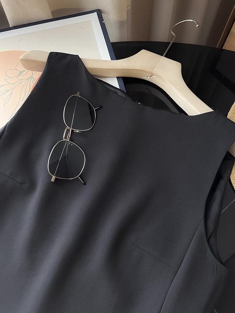 Peng Duan! TH3200+! Triacetate blended French boat neck fishtail hem ...