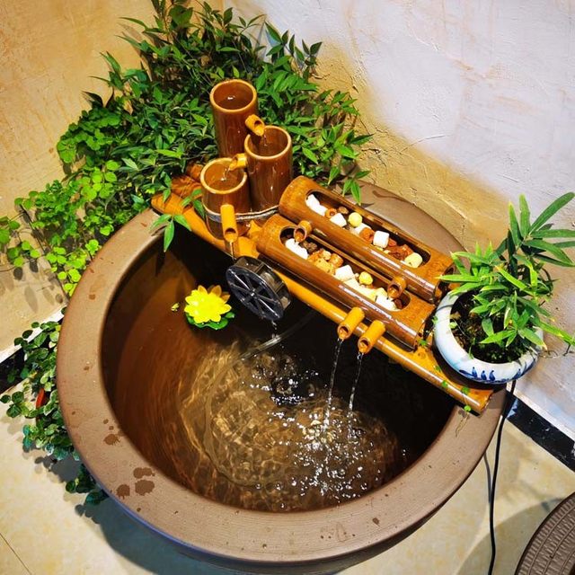 Bamboo water flow device, ceramic fish tank, fish basin filter, feng ...
