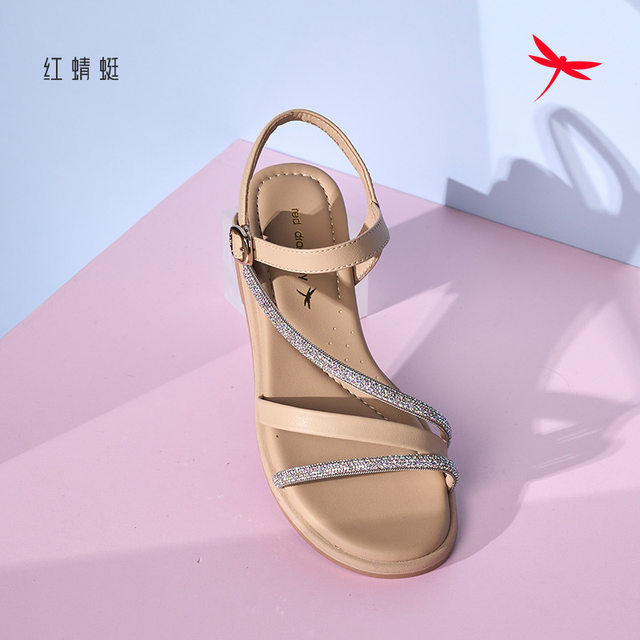 Red Dragonfly summer women's sandals KX51210021 one-word with ...