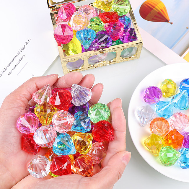 Children's gem toys crystal diamond girls plastic acrylic colorful love ...