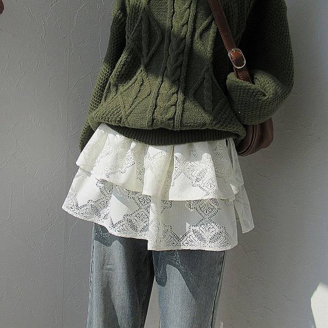 Original one -piece lace -up double -layer ruffled fart skirt curtain ...