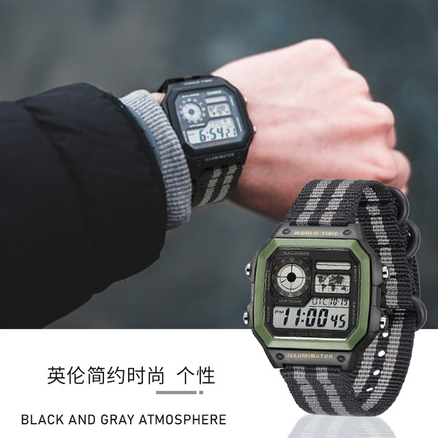 Suitable for Casio watch AE-1200/1300 nylon strap AEQ-110/W-218/F91F94 ...
