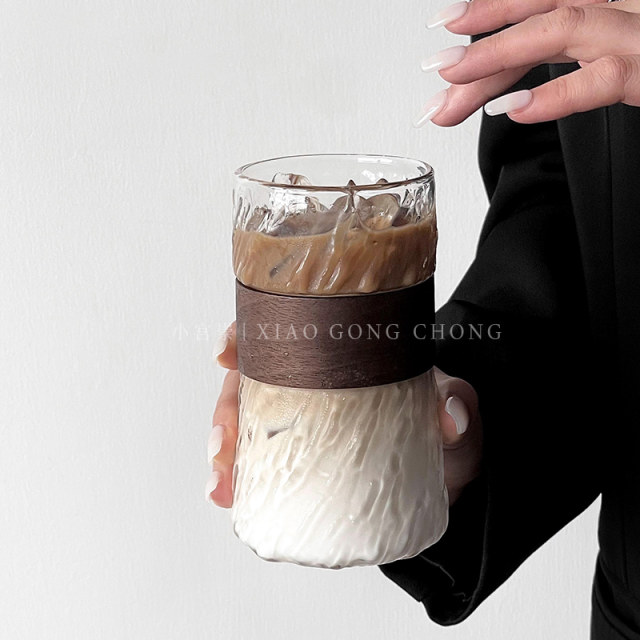 Cyclone heat-resistant glass cup, ear-hanging coffee cup, retro latte ...