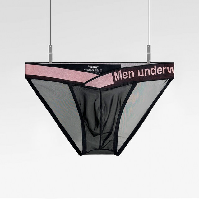 Transparent ultra-thin men's underwear with laser large V-shaped hip ...