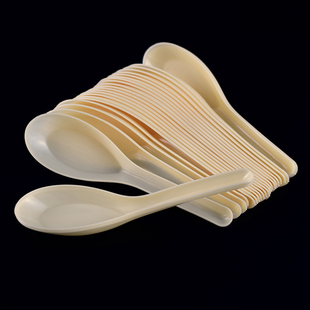Disposable spoon plastic spoon fast food takeout special dessert spoon ...
