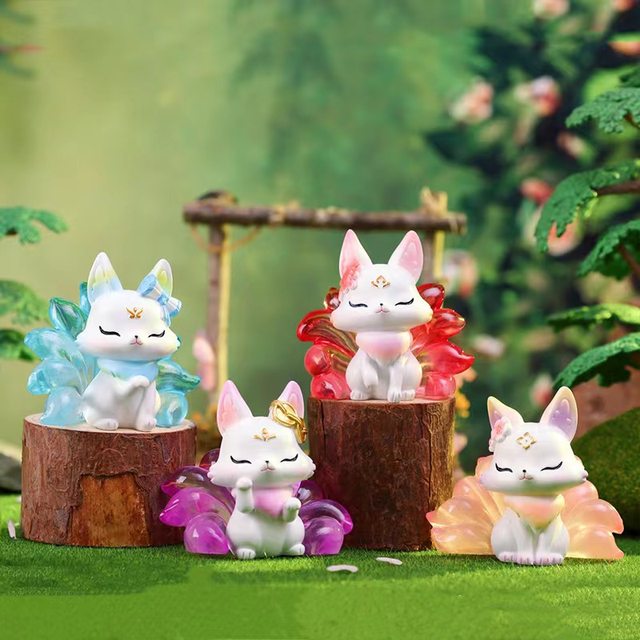 Nine-tailed fox blind box figure fox mythical beast desktop cute fox ...