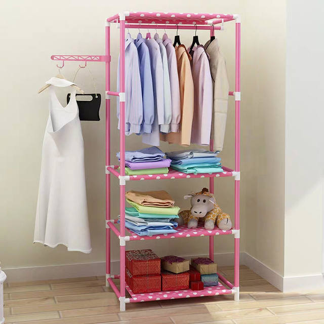 Simple clothes rack floor-standing clothes rack bedroom storage rack ...