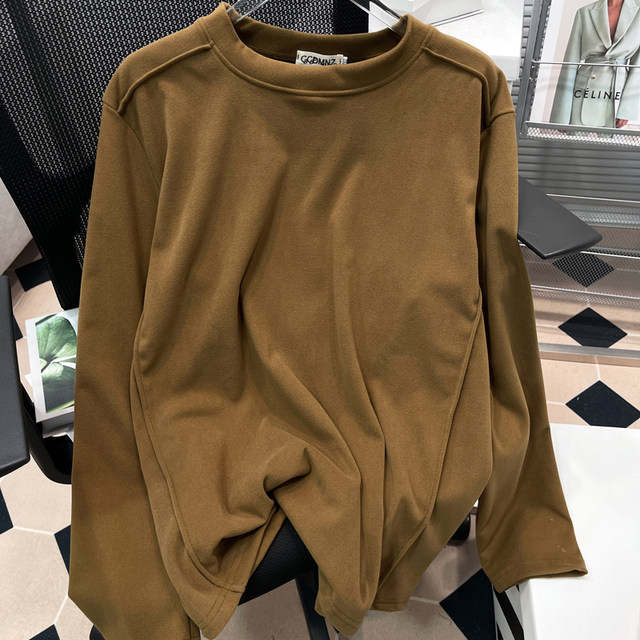 Beard Uncle Daqian round neck long -sleeved T -shirt new fat mm mm ...