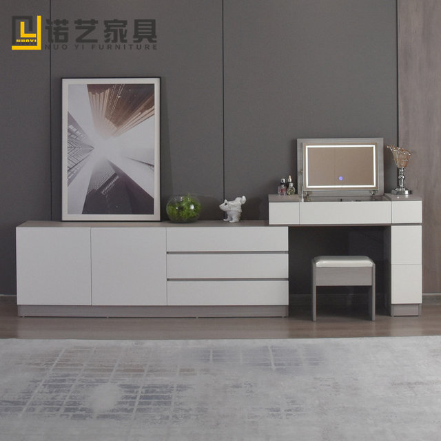 Simple dressing table bedroom multi-functional telescopic TV cabinet ...
