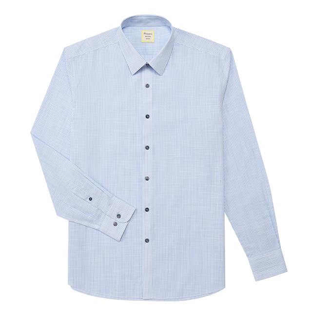 Kaimie Chexia long-sleeved shirt for men, blue and white striped old ...