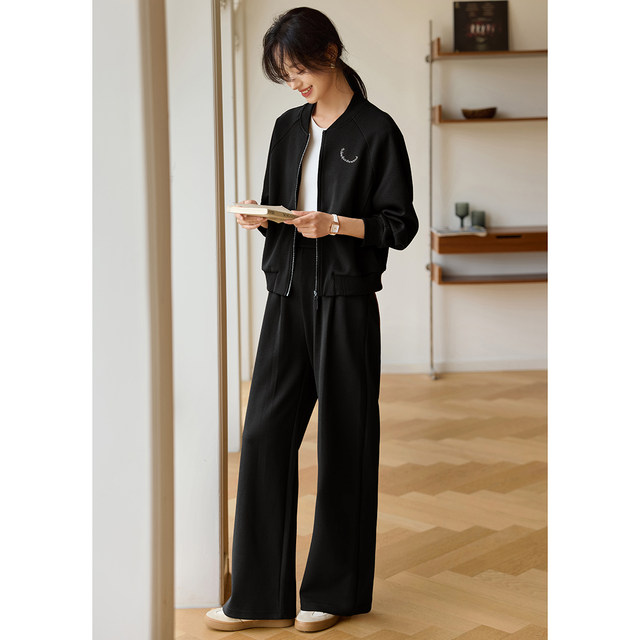Mohan Yimei casual design cardigan jacket sports trousers two-piece set ...