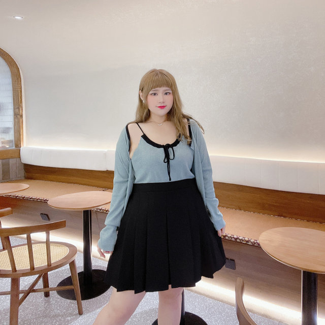 Fat Fairy Yingying Large size Women's Fat MM Autumn high waist casual A -shaped thin versatile ...