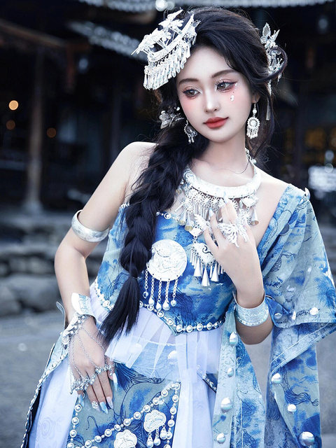 Miaojiang Miao Costume Miaozhai Brigade National Ethnic Girls Little ...