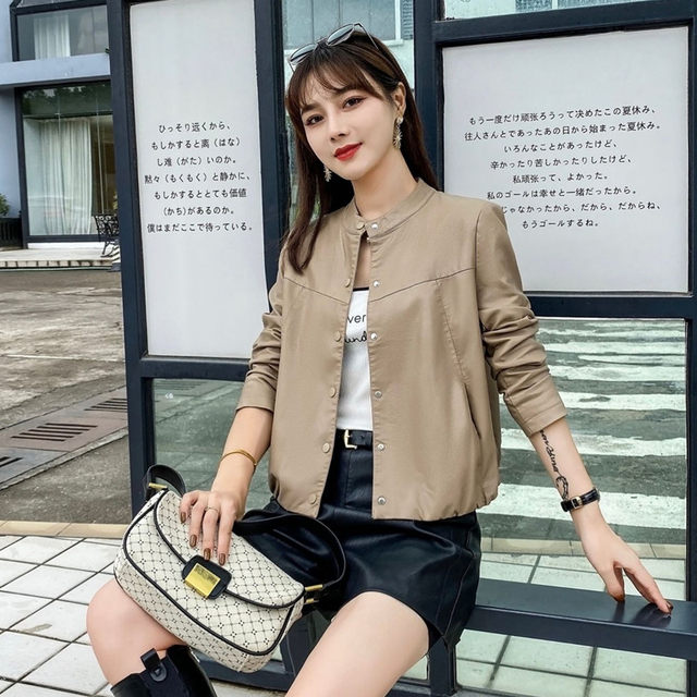 Loose leather jacket female 2025 new Korean version of fashion casual ...
