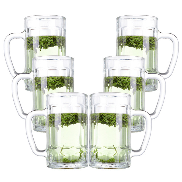 Tempered glass cup with handle, anti-fall, household high temperature ...