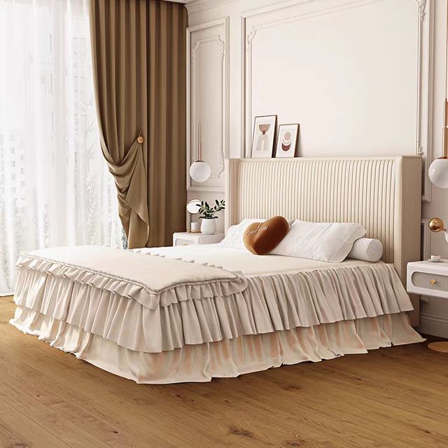 Net red bed creamy windy double bed light luxury master bed bed modern ...
