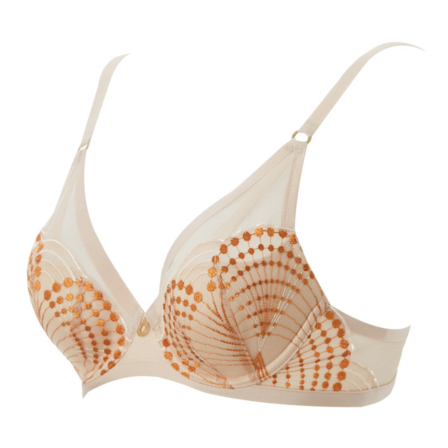 Dai series embroidered tulle breathable thin steel ring support bra 16-8490