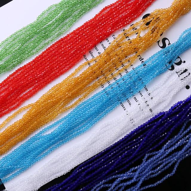 3mm diamond -shaped crystal beads loose bead DIY handmade glass pointed beaded beaded material ...