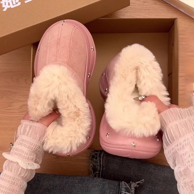 Thick-soled snow boots for women 2025 winter new style slip-on all-in ...
