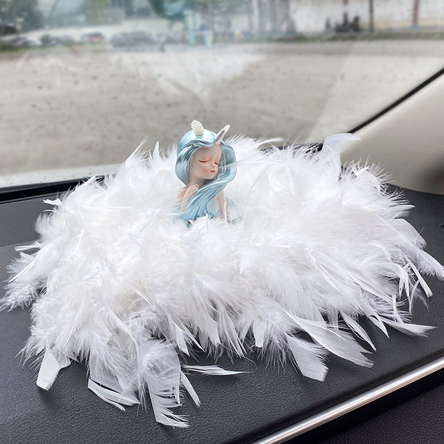 Feather Car Ornaments Ocean Princess Cartoon Anime Style Couple Car ...