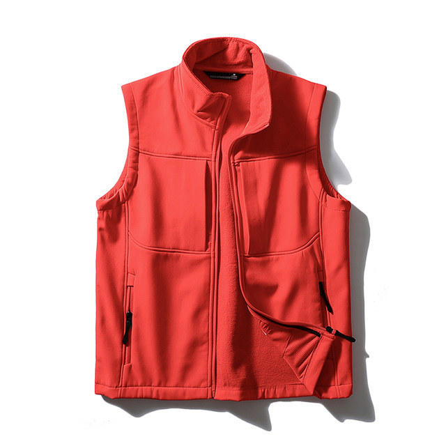 Bird's outdoor soft shell plus velvet work suit fishing vest men's ...