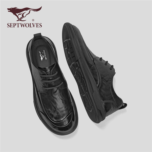 Septwolves British men's first-layer cowhide leather shoes winter new ...