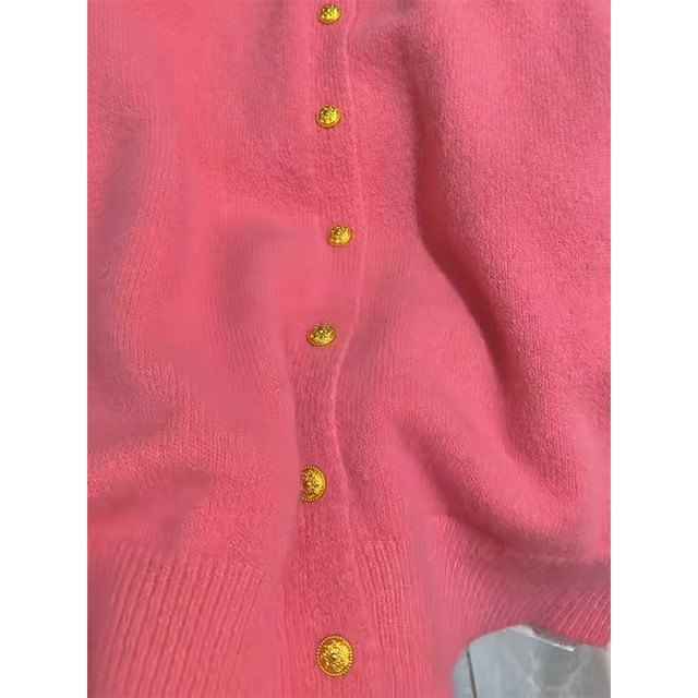 NR Jewish Women's Raspberry Pink Cardigan Sweater 2025 Spring and ...