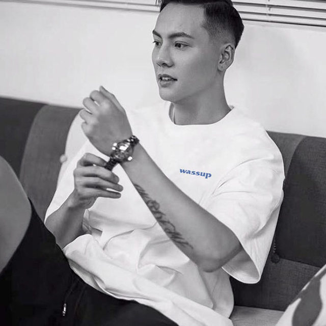 WASSUP trendy brand short-sleeved T-shirt men's round neck summer ...