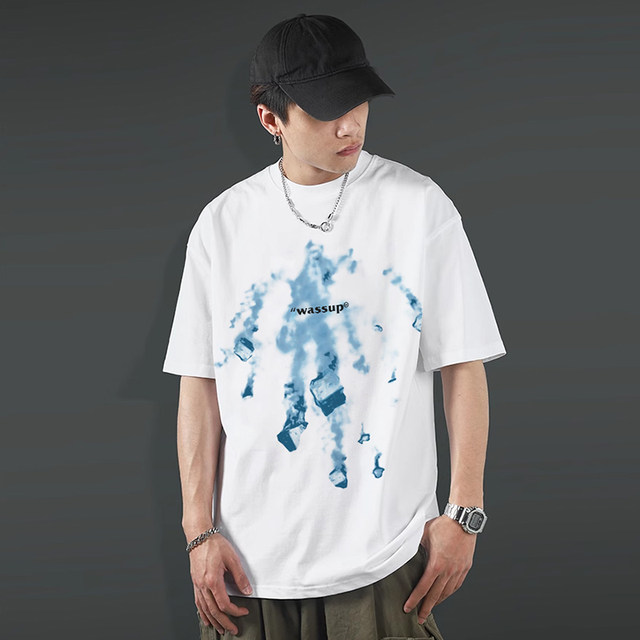WASSUP Ice Cube Falling Heavy Fashion Brand Men's Short-Sleeved T-Shirt ...