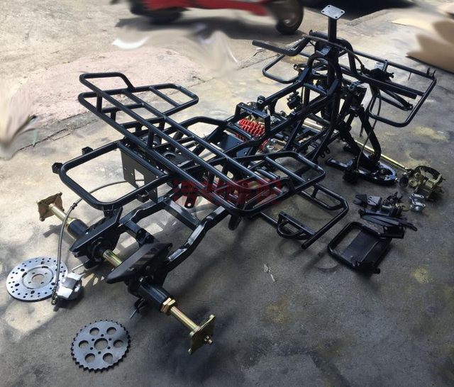 Modified four-wheel GY6 continuously variable speed motorcycle ATV ...
