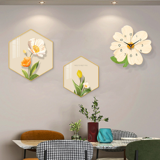 2024 new restaurant clock wall clock living room home modern simple ...