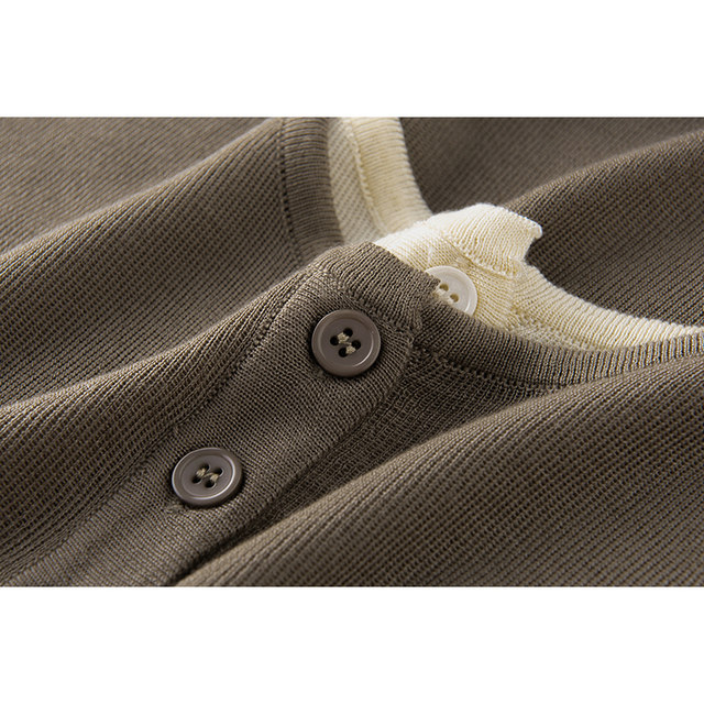 Heart-pounding version ~ Half-buttoned fake two-piece pure cashmere ...