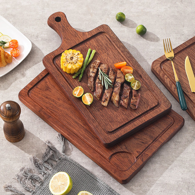 Imported Sapele steak plate wooden tray sushi board Western restaurant ...