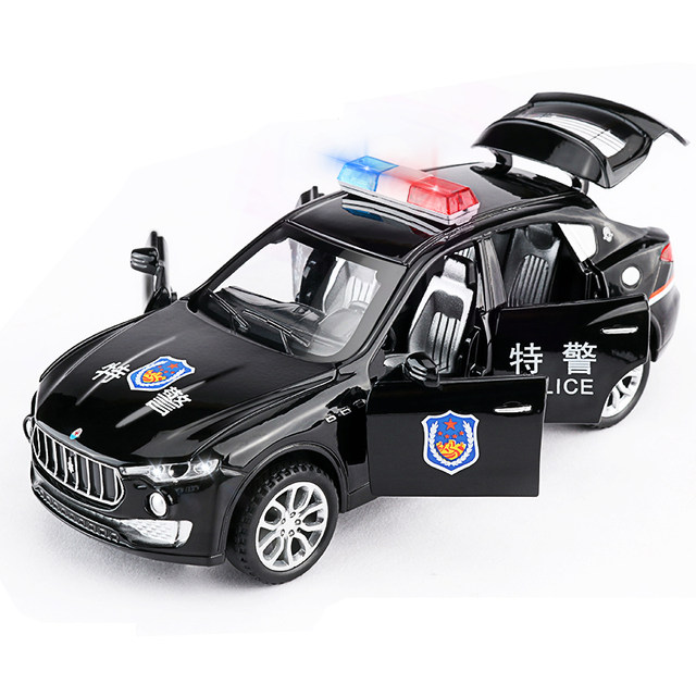 Alloy police car toy back force small car children 110 police public ...