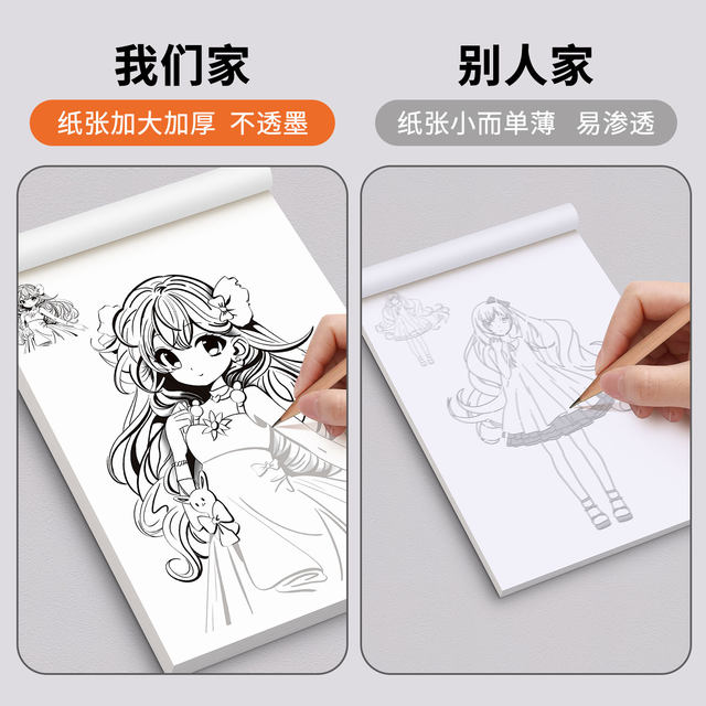 Introduction to comics, hand-drawn copy book, cartoon character line ...