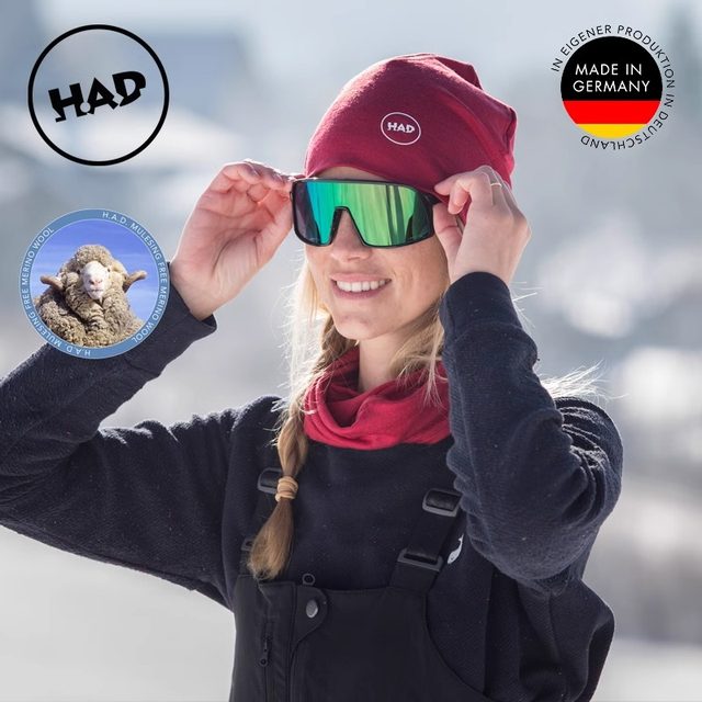 German HAD Merino wool cold hat big head sport mountaineering hat ski ...