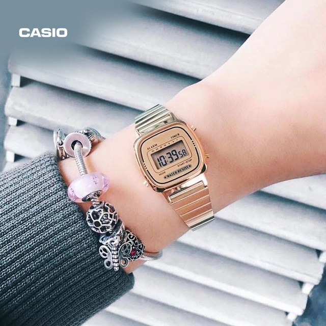 Casio Casio flagship store LA670WGA waterproof retro square student ...
