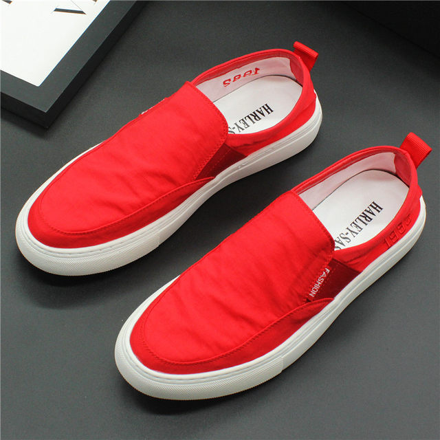 One footsteps Lefu shoes low -top canvas shoes men's fashion versatile ...