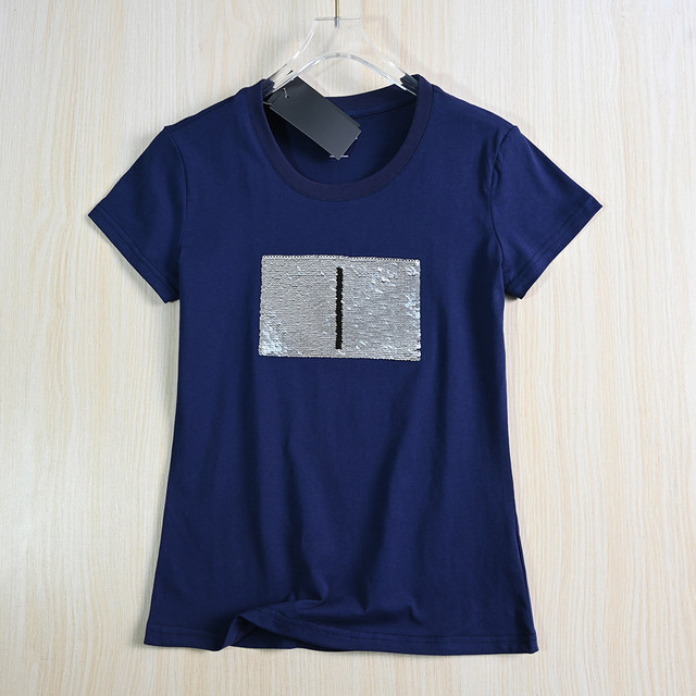 Siqi Women's Clothing 254/7 Cotton color-changing sequin letters round ...